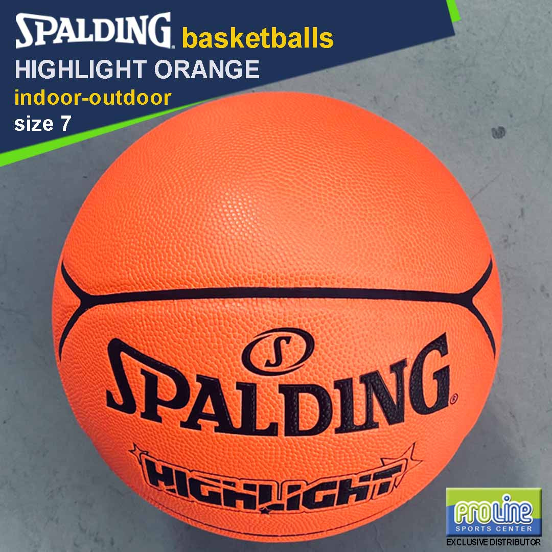 SPALDING Highlight Orange Original Indoor-Outdoor Basketball Size 7 ...