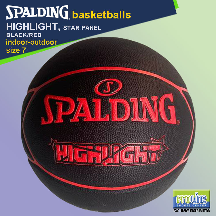 SPALDING Highlight Black/Red Original Indoor-Outdoor Basketball Size 7 ...