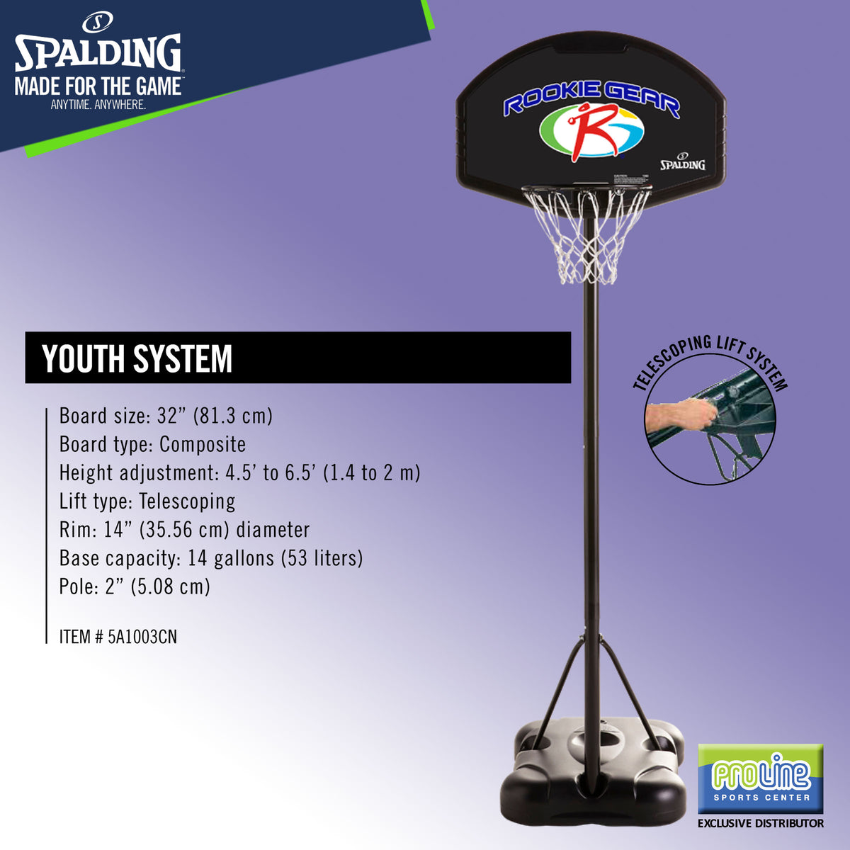 SPALDING Youth Portable Original Backboard System (32" Composite Fan-S ...