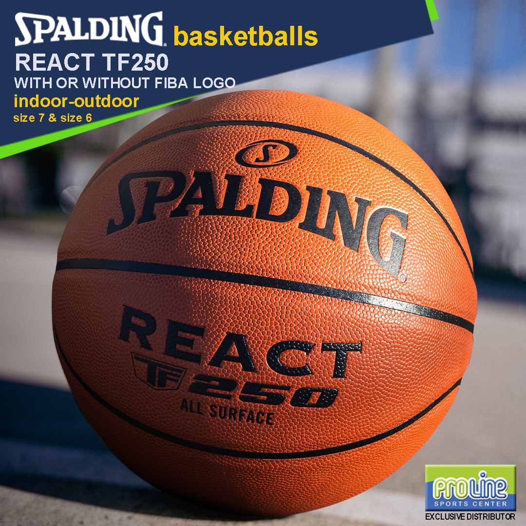 SPALDING React TF250 FIBA-Approved Original Indoor-Outdoor Basketball ...